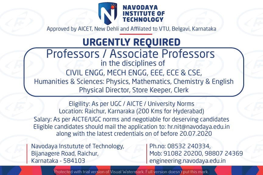 Navodaya faculty recruitment 2020 1 | FacultyPlus