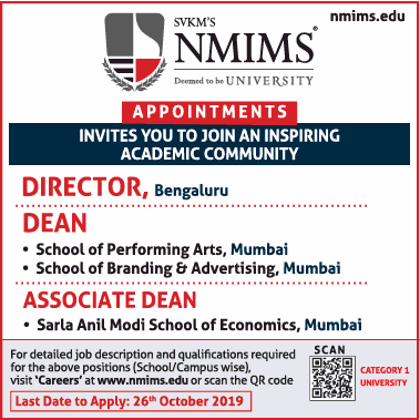 NMIMS Director Job | FacultyPlus