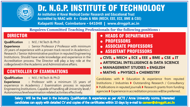 Dr NGP IT | FacultyPlus