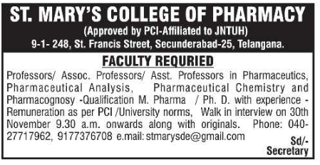 St.Mary’s Pharmacy | FacultyPlus