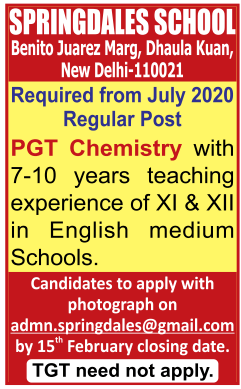 Springdales School Wanted Teachers | FacultyPlus