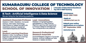 Kumaraguru College of Technology, Coimbatore Wanted Associate Professor/Assistant Professor ...