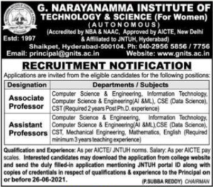 G.Narayanamma Institute of Technology and Science (For Women ...