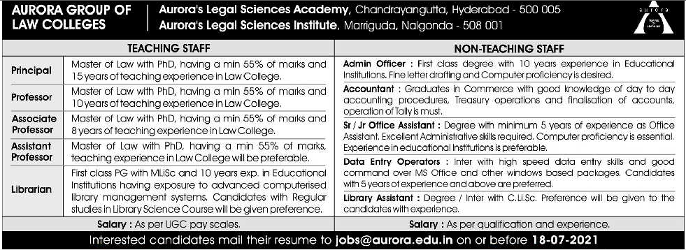 Aurora Law Colleges | FacultyPlus