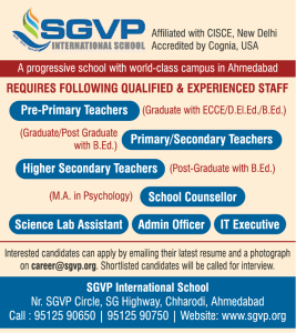 SGVP International School, Ahmedabad, Gujarat, Wanted Teachers/Non ...