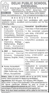 Delhi Public School, Dhenkanal wanted PGT/ TGT/ PRT and Others | FacultyPlus