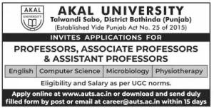 Akal University, Punjab, Wanted Professor, Associate Professor, Assistant Professor | FacultyPlus