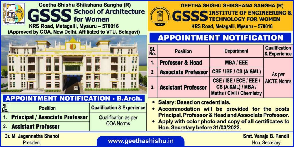 Gsss Institute Of Engineering And Technology For Women Mysuru Wanted
