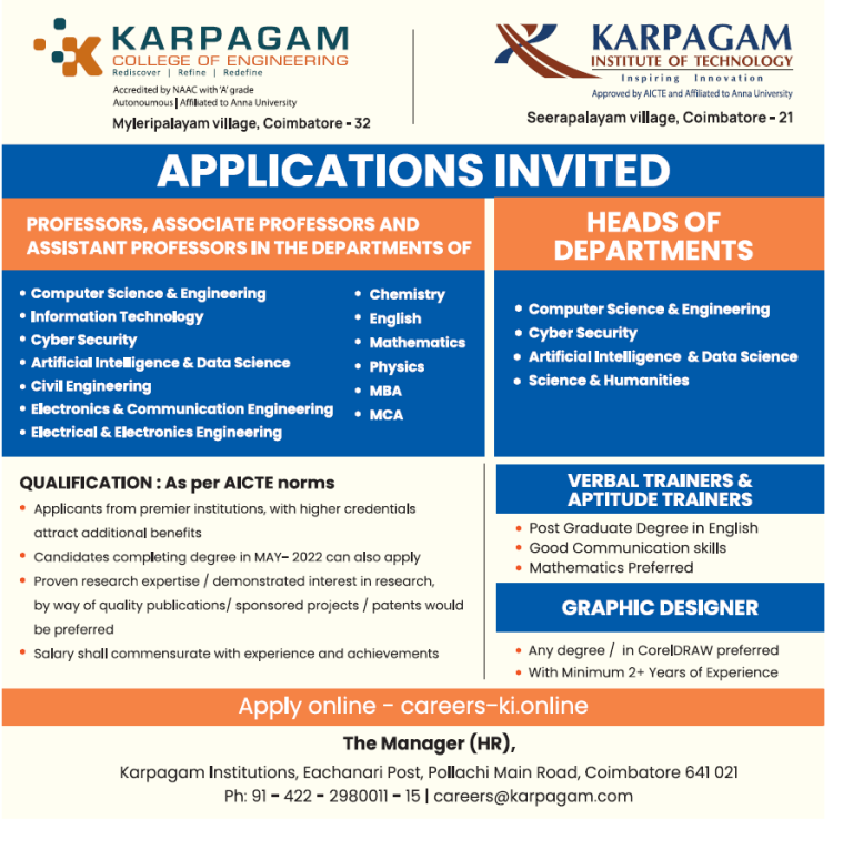 Karpagam College of Engineering, Karpagam Institute of Technology ...