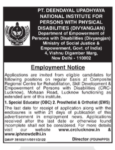 Pt.Deendayal Upadhyaya National Institute for Persons with Physical ...