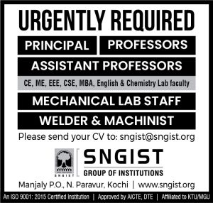 SNGIST Group of Institutions, Kochi, Wanted Principal, Professor ...