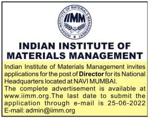Indian Institute of Materials Management, Navi Mumbai, Wanted Director | FacultyPlus
