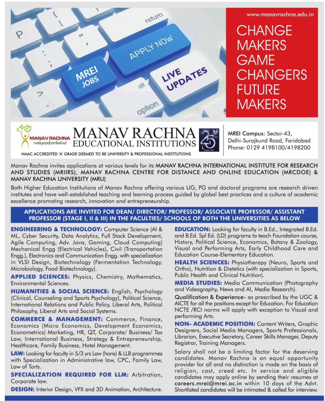 Manav Rachna University | FacultyPlus