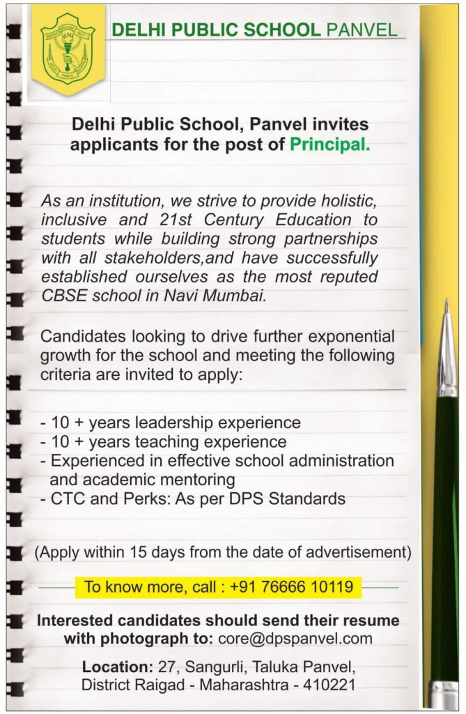 Delhi Public School, Panvel Wanted Principal | FacultyPlus