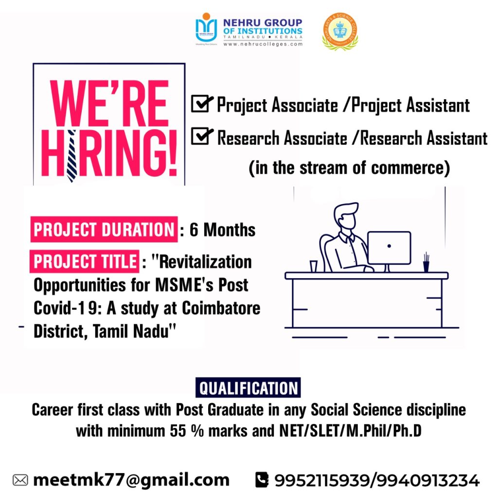 Nehru Group of Institutions Wanted Research Faculty | FacultyPlus