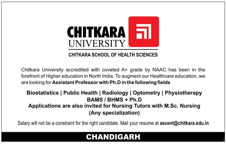 Chitkara University, Chandigarh Wanted Assistant Professor | FacultyPlus Chitkara University, Chandigarh Wanted Assistant Professor | FacultyPlus