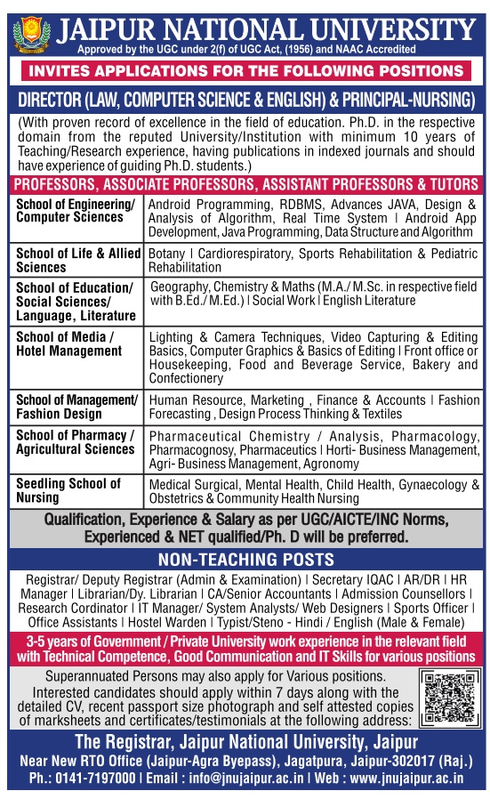 Jaipur National University | FacultyPlus