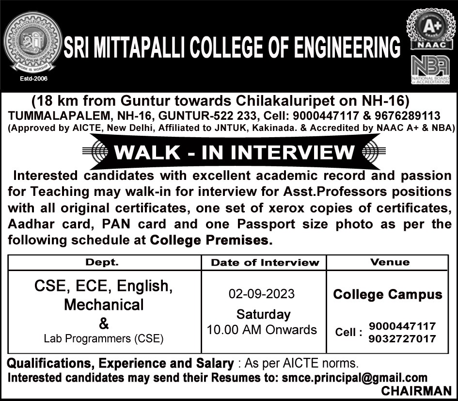 MITTAPALLI ADVERTISEMENT | FacultyPlus