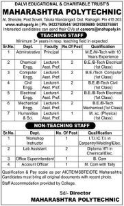 Maharashtra Polytechnic, Ratnagiri Wanted Teaching Staff/Non-Teaching Staff | FacultyPlus