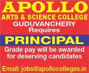 Apollo Arts and Science College, Chennai Wanted Principal | FacultyPlus