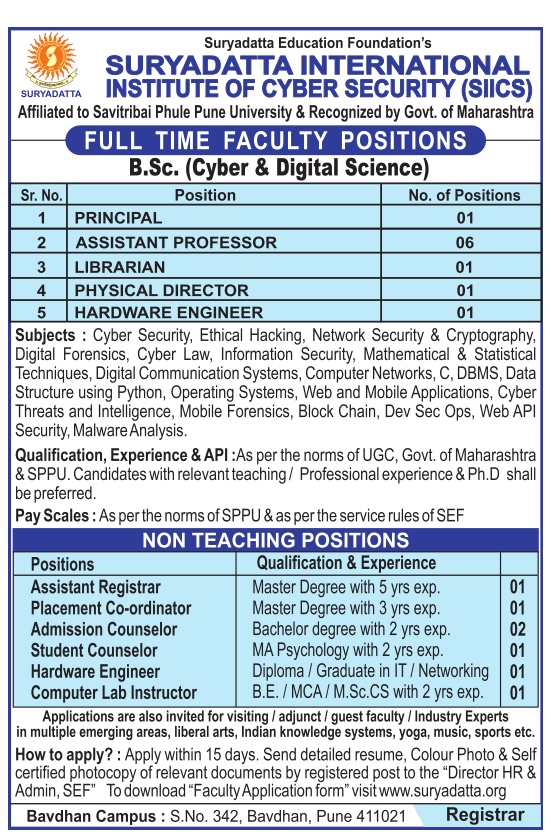 Suryadatta International institute | FacultyPlus