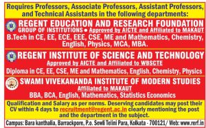 Teaching Jobs at Regent Education and Research Foundation Group of ...