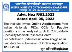IIT Kharagpur, West Bengal Wanted Professor / Associate Professor ...