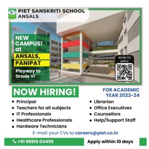 PIET Sanskriti School, Ansals Wanted Teachers and Non-Teaching Faculty | FacultyPlus