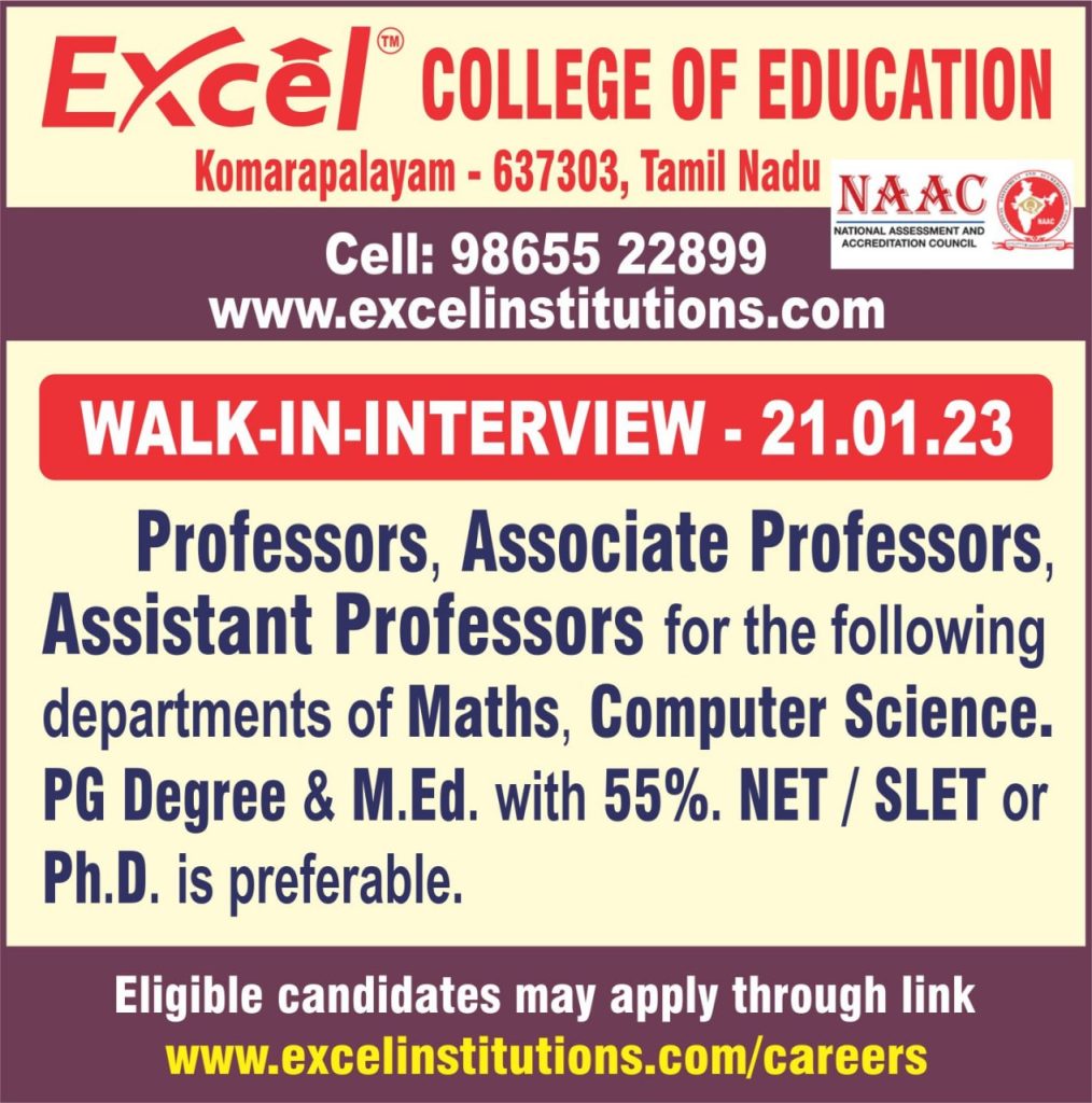 Excel College of Education Wanted Professor/Associate Professor ...