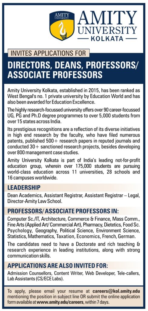 Academic Job Vacancies 2023 in West Bengal State- 18/01/2023 | FacultyPlus