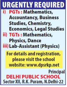 School Teachers job in Delhi (Newspaper Clips- 08/01/2023) | FacultyPlus
