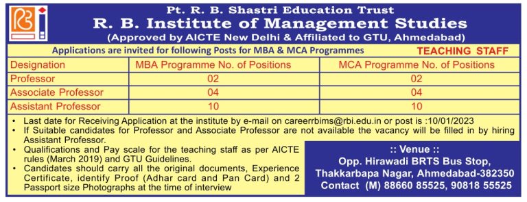 Job Openings in Gujarat(Newspaper Clips- 04/01/2023) | FacultyPlus