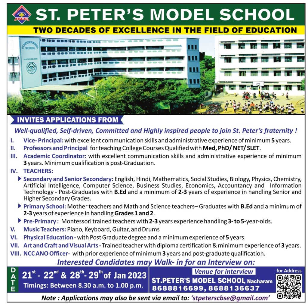 Colleges and Schools in Telangana in today’s (18/01/2023) newspapers | FacultyPlus