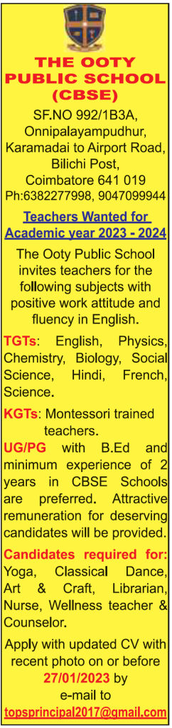 Faculty Job Openings 2023 in Tamilnadu- 22/01/2023 | FacultyPlus