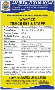 Academic Vacancies 2023 at Maharashtra- 02/02/2023 | FacultyPlus