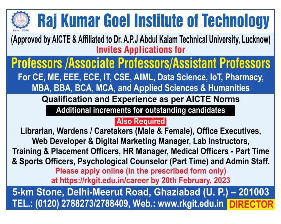 Raj Kumar Goel Institute of Technology | FacultyPlus