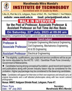 Marathwada Mitra Mandal’s College of Engineering(MMCOE), Marathwada Mitra Mandal’s Institute of ...