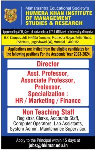 Maharaja Educational Society’s Humera Khan Institute of Management Studies & Research, Mumbai ...