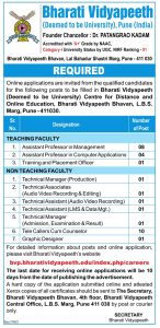Bharati Vidyapeeth, Pune Wanted Assistant Professor/Non-Teaching Faculty | FacultyPlus
