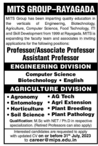 MITS Group, Rayagada Wanted Professor/ Associate Professor/ Assistant ...