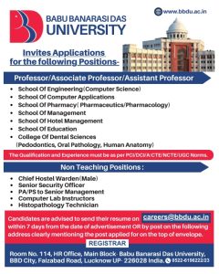 Babu Banarasi Das University, Lucknow Wanted Teaching and Non-Teaching Faculty | FacultyPlus