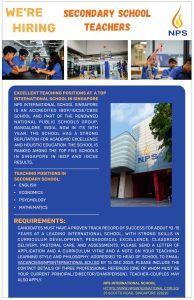 NPS International School, Singapore Wanted Teachers | FacultyPlus