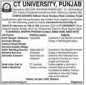 Faculty Recruitment 2023 at CT University, Punjab | FacultyPlus