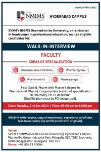 SVKM’s NMIMS University, Hyderabad Wanted Teaching Faculty | FacultyPlus