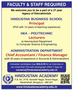 Teaching Faculty Jobs at Hindustan Academy, Bengaluru | FacultyPlus