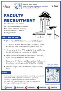 Indian Institute of Management Kozhikode, Kerala Wanted Teaching faculty | FacultyPlus