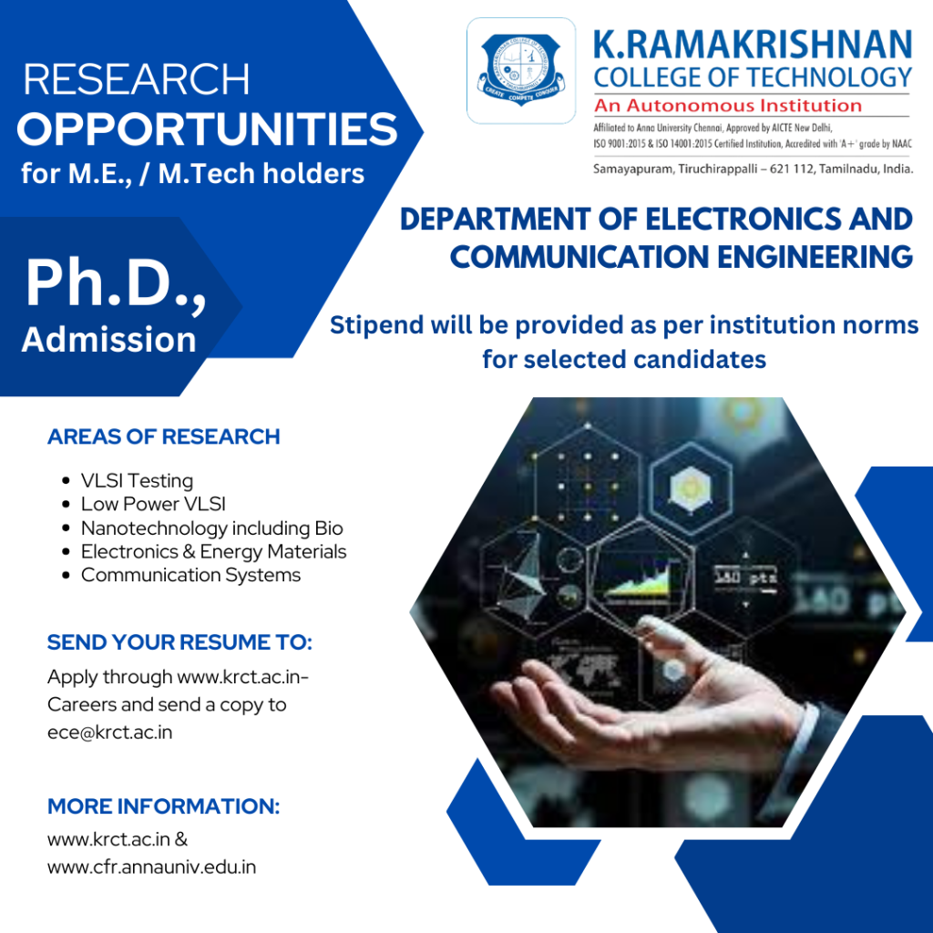 K. Ramakrishnan College of Technology (Autonomous)- Research Scholar ...