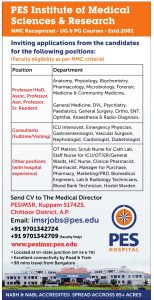 PES Institute of Medical Sciences & Research, Chittoor Wanted Teaching ...
