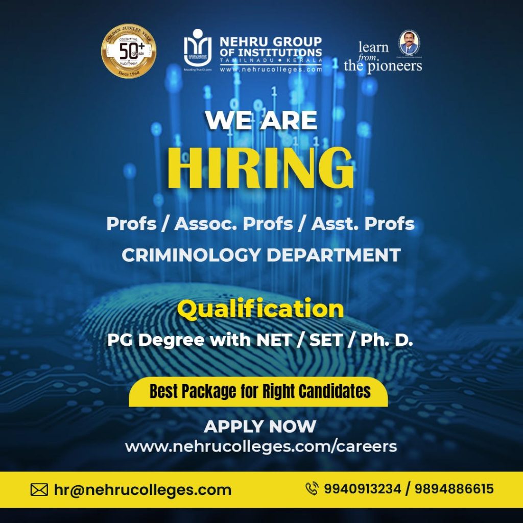 Faculty Recruitment 2024 at Nehru Group of Institutions, Coimbatore | FacultyPlus