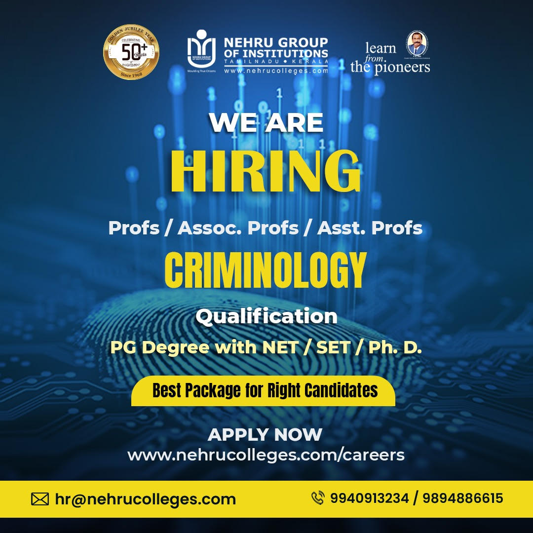 Nehru Group of Instituions, Coimbatore Wanted Trainers/Faculty | FacultyPlus